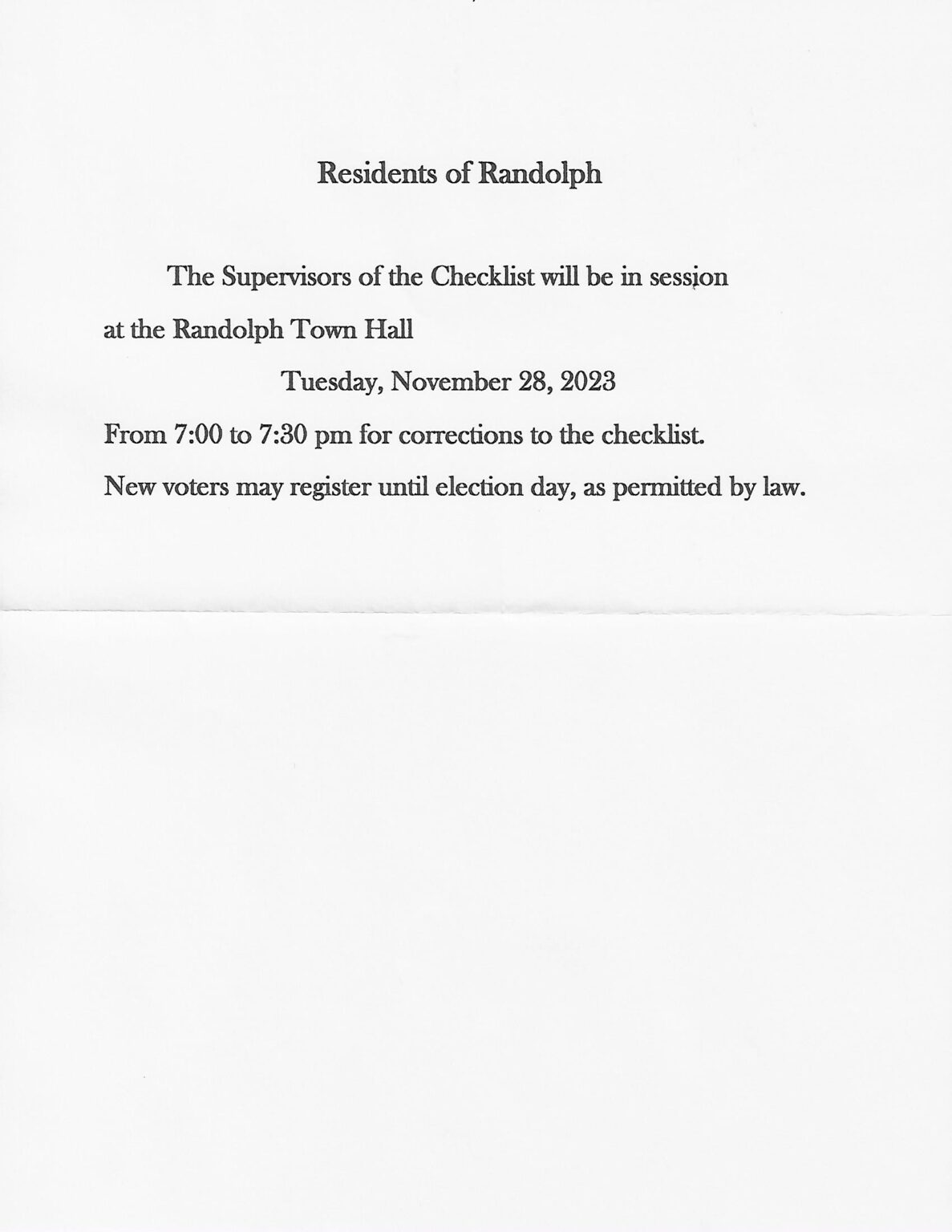 Town of Randolph